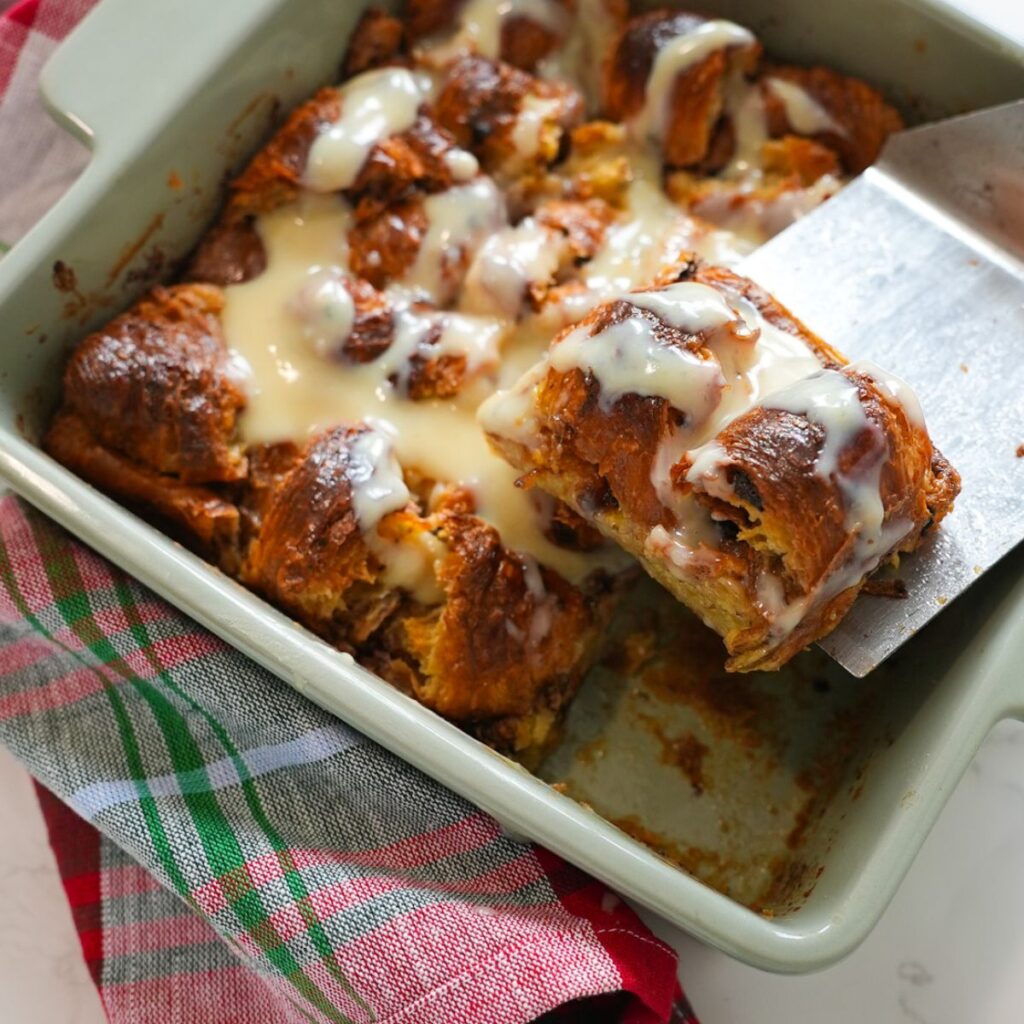 Croissant Bread Pudding - There's Food at Home